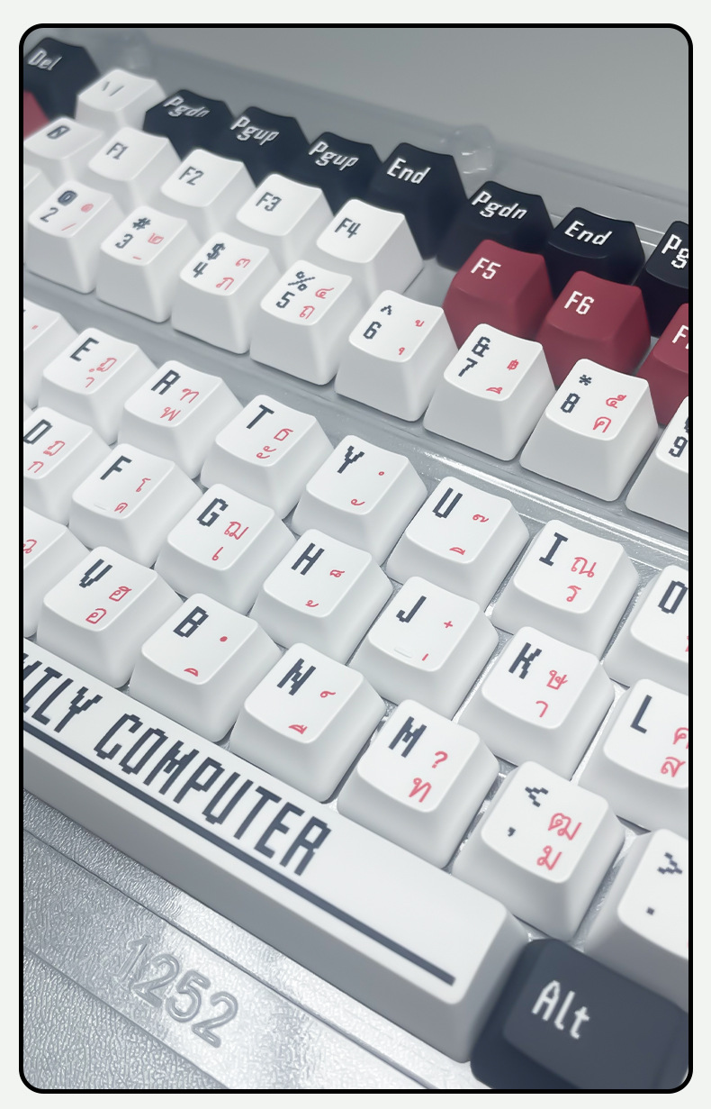 คีย์แคป Readson English - Thai PBT Keycaps Family Computer Set 129 Keys ...