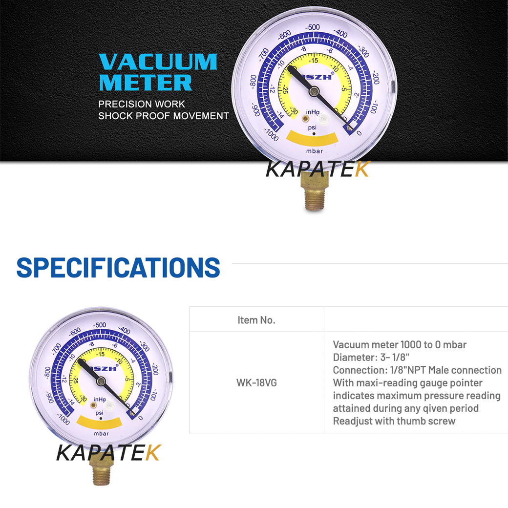 DSZH ไมครอนเกจแบบเข็ม รุ่น WK-18VG ขนาดหน้าปัด 80mm ขนาดเกลียว 1/8" NPT | Shopee Thailand