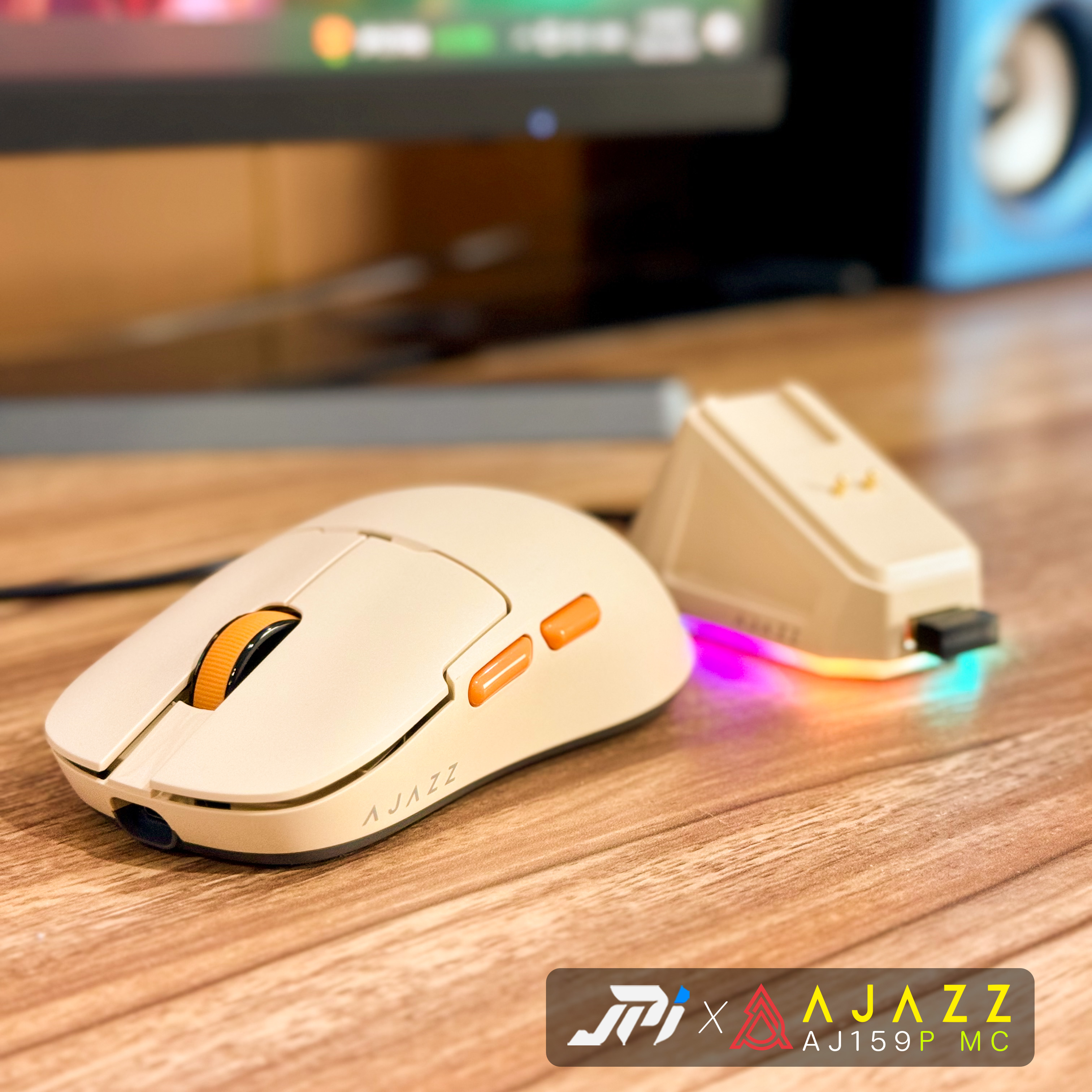 ของแท้ ไร้สาย AJAZZ AJ159P MC Retro ขาว ดำ เมาส์ มาโคร Tri-Mode Gaming Mouse เม้าส์ เกมส์มิ่ง ...