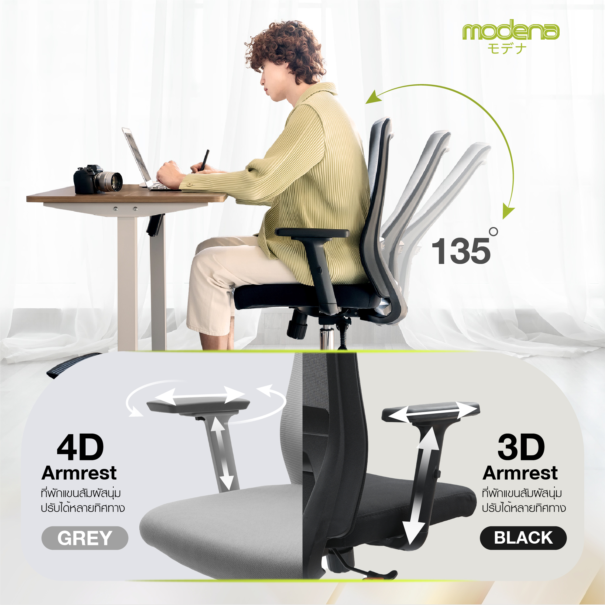 [ส่งฟรี] Modena เก้าอี้สำนักงาน Master - เก้าอี้ทำงาน เก้าอี้ออฟฟิศ ...