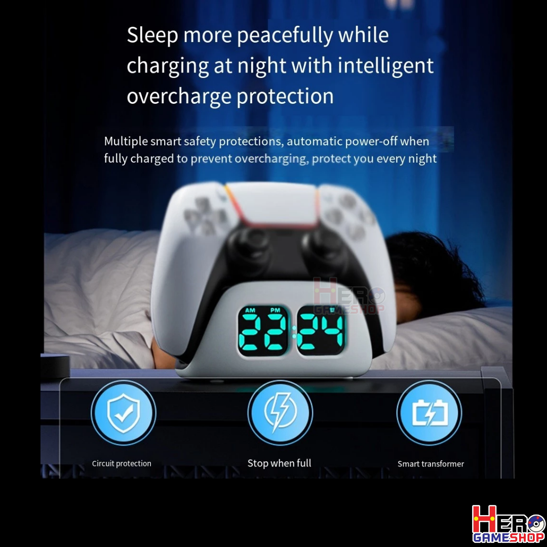 Aolion PS5 Charging Dock แท่นชาร์จจอย PS5 ดีไซด์ Digital clock บอกเวลา ...