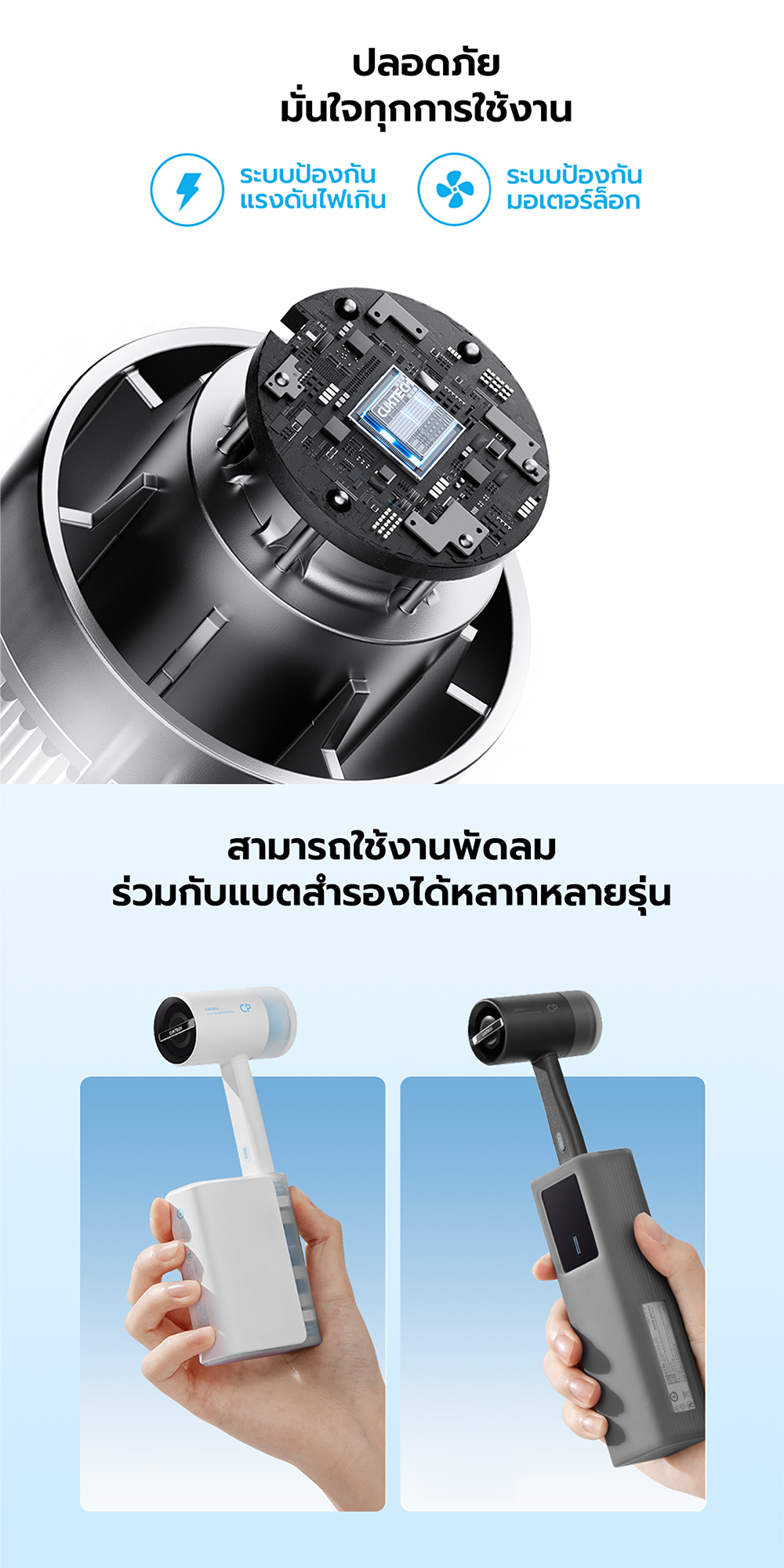 [ลดเหลือ 509] CUKTECH BF01 พัดลม Jet Fan แบบ USB-A ลมแรง 10.5 m/s สำหรับใช้งานกับแบตสำรอง/หัว ...