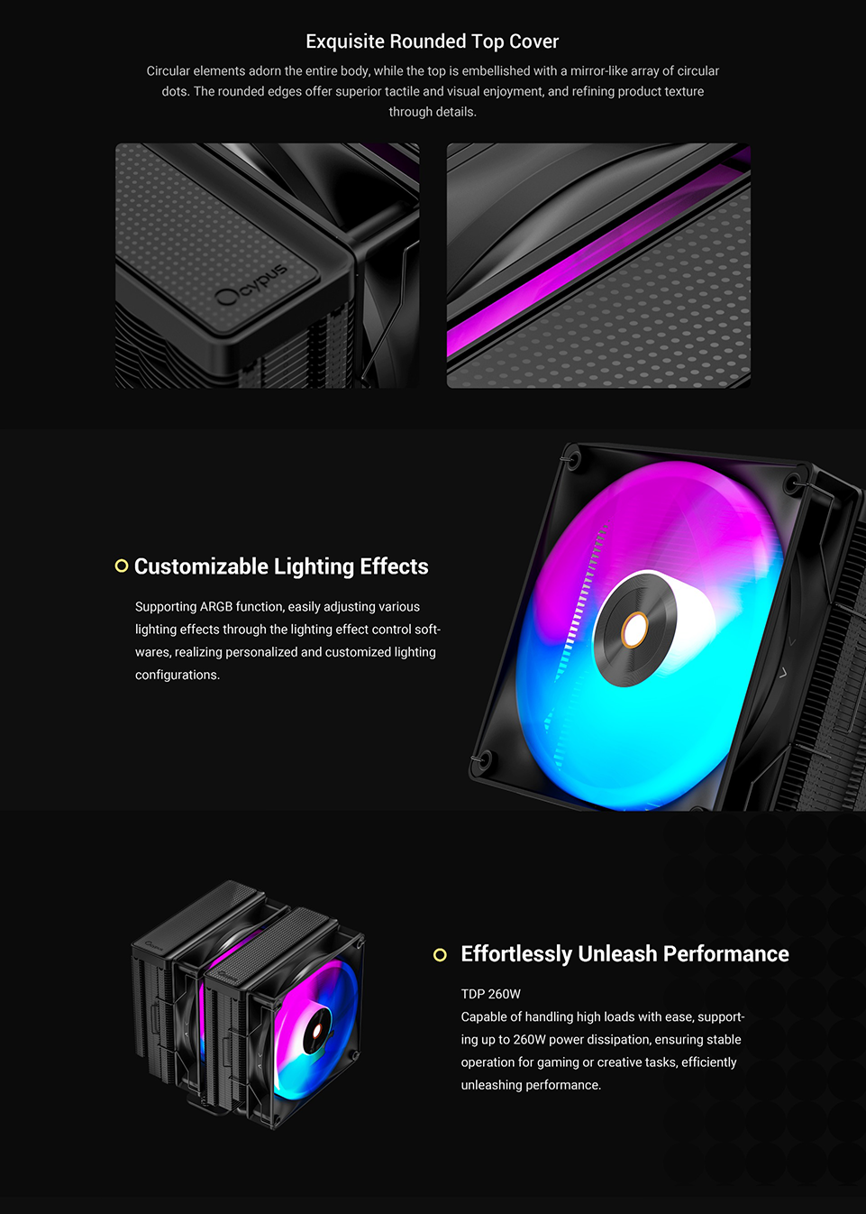 OCYPUS DELTA A62 BLACK ARGB (CPU AIR COOLER / ชุดลมความร้อนซีพียู ...