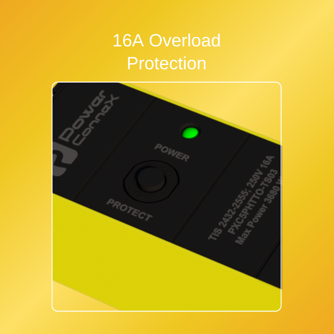 [สินค้าพร้อมส่ง] PowerconneX Double Protection ปลั๊กไฟ เต้ารับ 3 ช่อง สายยาว 2 เมตร l PXC5PHTTO ...