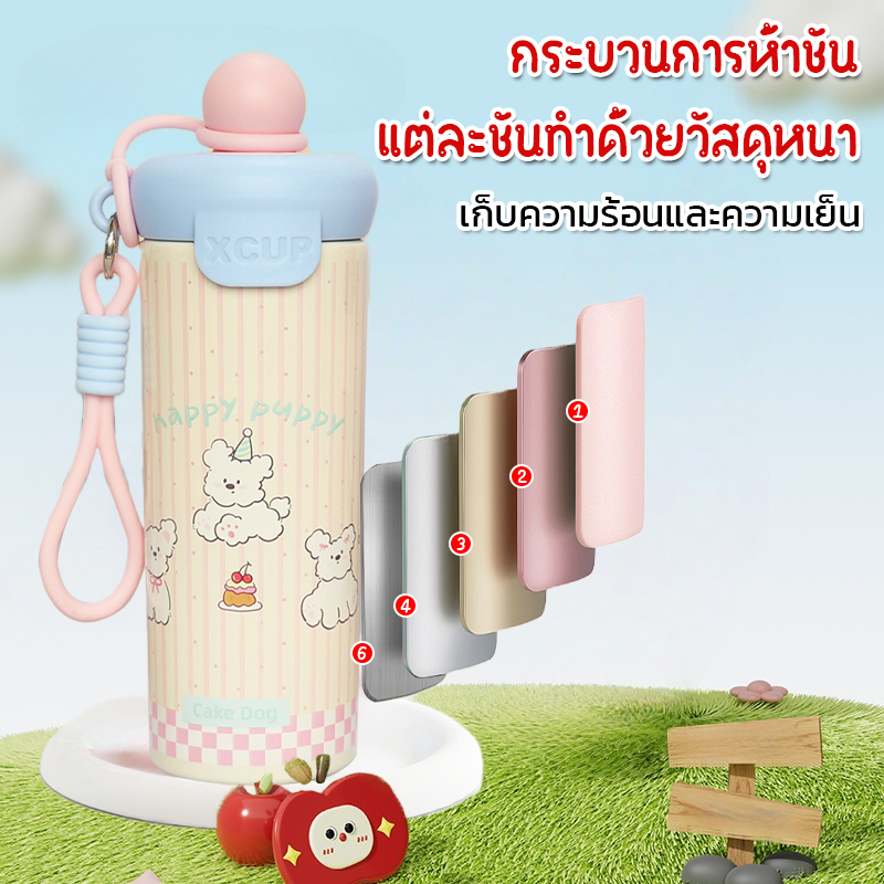 สแตนเลส316 600ml/20oz แก้วน้ำเก็บความเย็น ฟางถ้วยเก็บความร้อน พกพาสะดวก ลายน่ารัก ขวดน้ํา ...