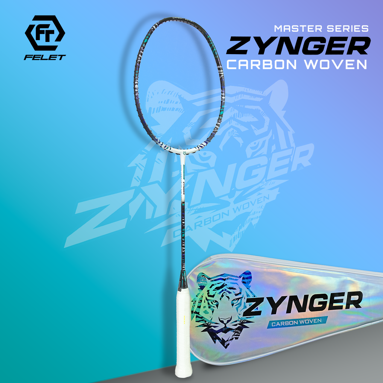 ไม้แบดมินตัน FELETรุ่น CARBON WOVEN ZYNGER (4U) แถม เอ็น+กริป+ซองเฉพาะ ...