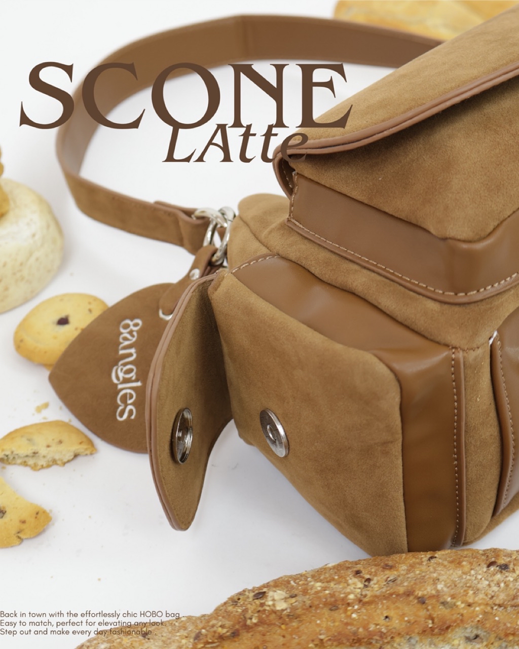 8anglesshop - รุ่น Scone hobo bag ขนาด11นิ้ว ( มีสายสั้น+ยาว ) E007 ...