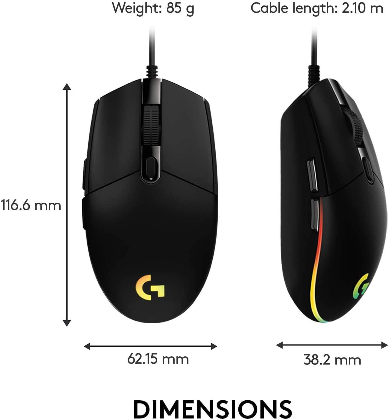 ส่งจากไทย เมาส์เกมมิ่ง LOGITECH G102 Lightsync PRODIGY Gaming Mouse พร้อมไฟ RGB 8000 DPI (พร้อม ...
