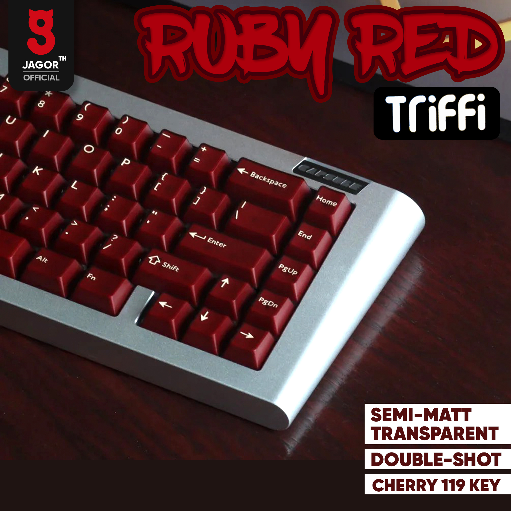 (พร้อมส่งจากไทย)(ฟลูเซ็ต119คีย์) คีย์แคป RUBY TRiFFi PAYSON ABS Double ...