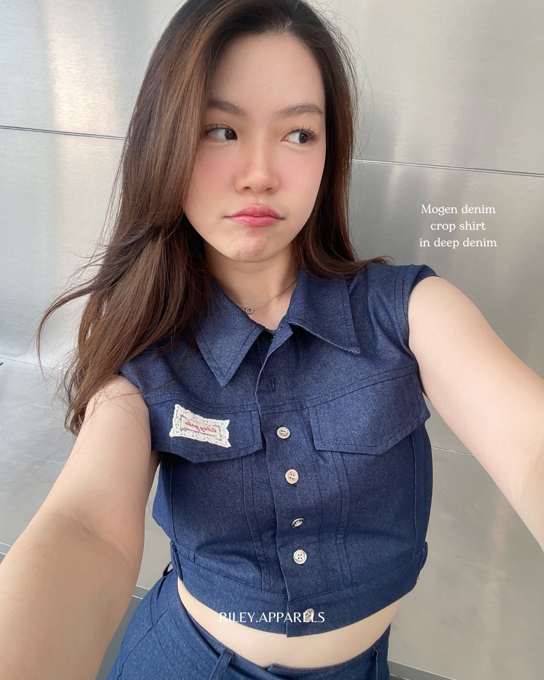 Riley.apparels - Morgen denim crop shirt 9134 (ได้เฉพาะเสื้อ) | Shopee ...