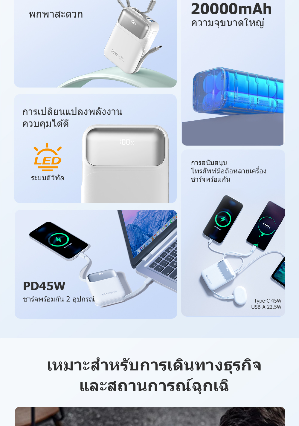 【powerbank ccc 】Powerbank 20000mAh และ 10000mAh แบตสำรอง 45W และ 35W ...