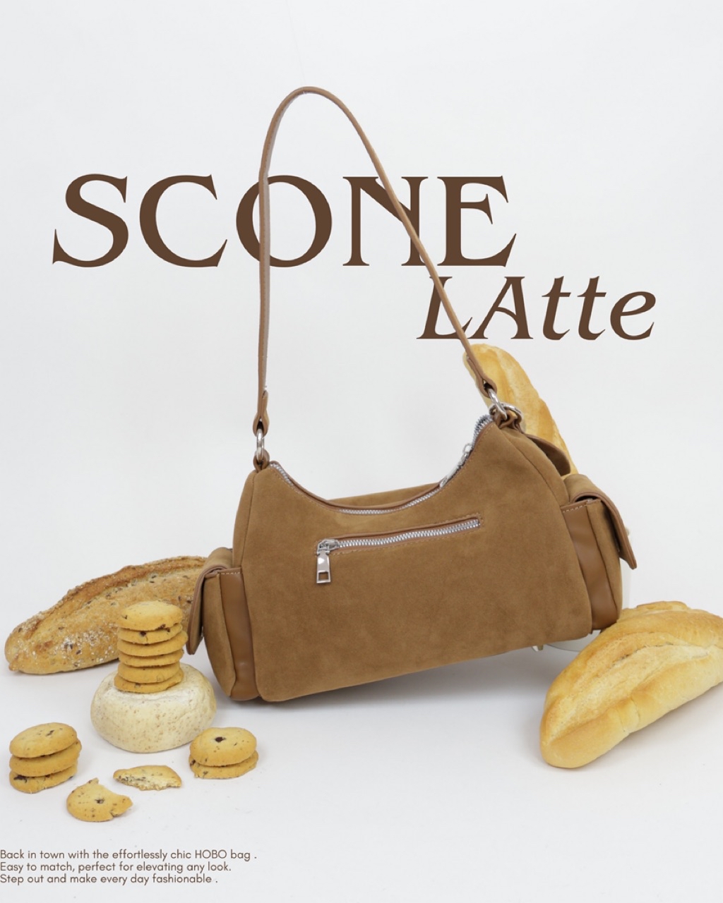 8anglesshop - รุ่น Scone hobo bag ขนาด11นิ้ว ( มีสายสั้น+ยาว ) E007 ...