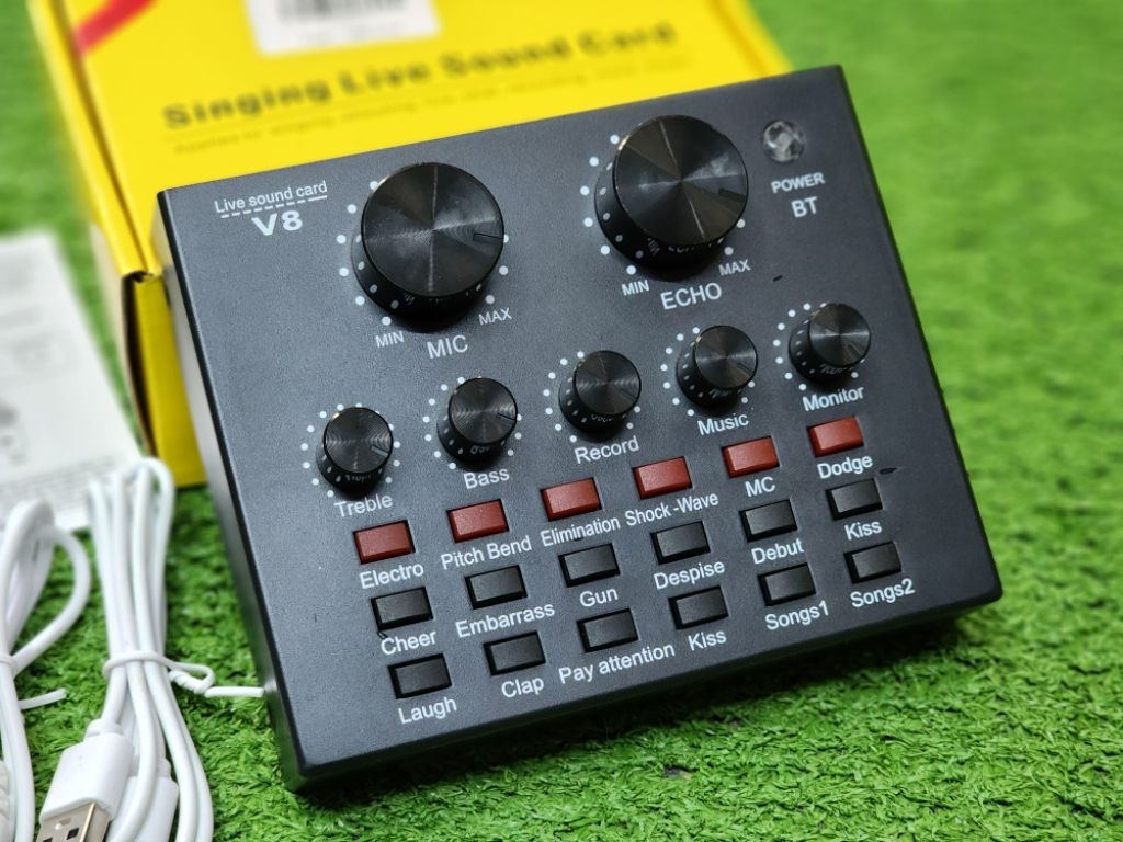 Mixer V8 Live Sound Card V8 Audio Stereo Headset Microphone Webcast ...
