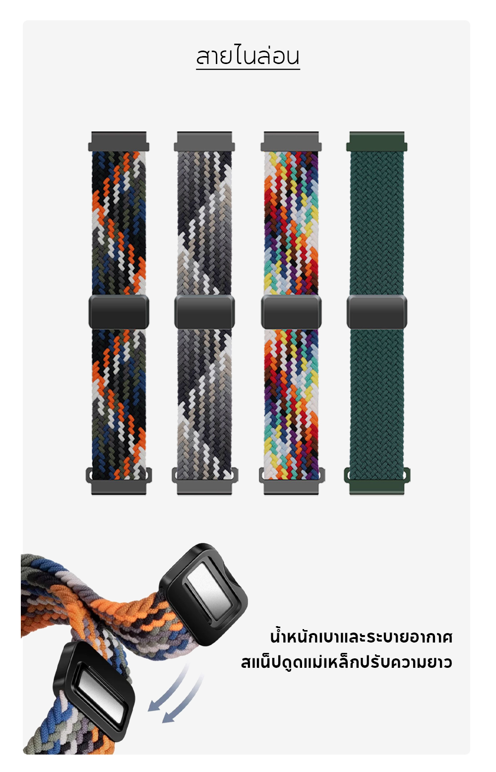 Aolon 22mm Strap สาย 22 มม สายเหล็ก สายมิลาน สายหนัง สายซิลิโคน สาย ...