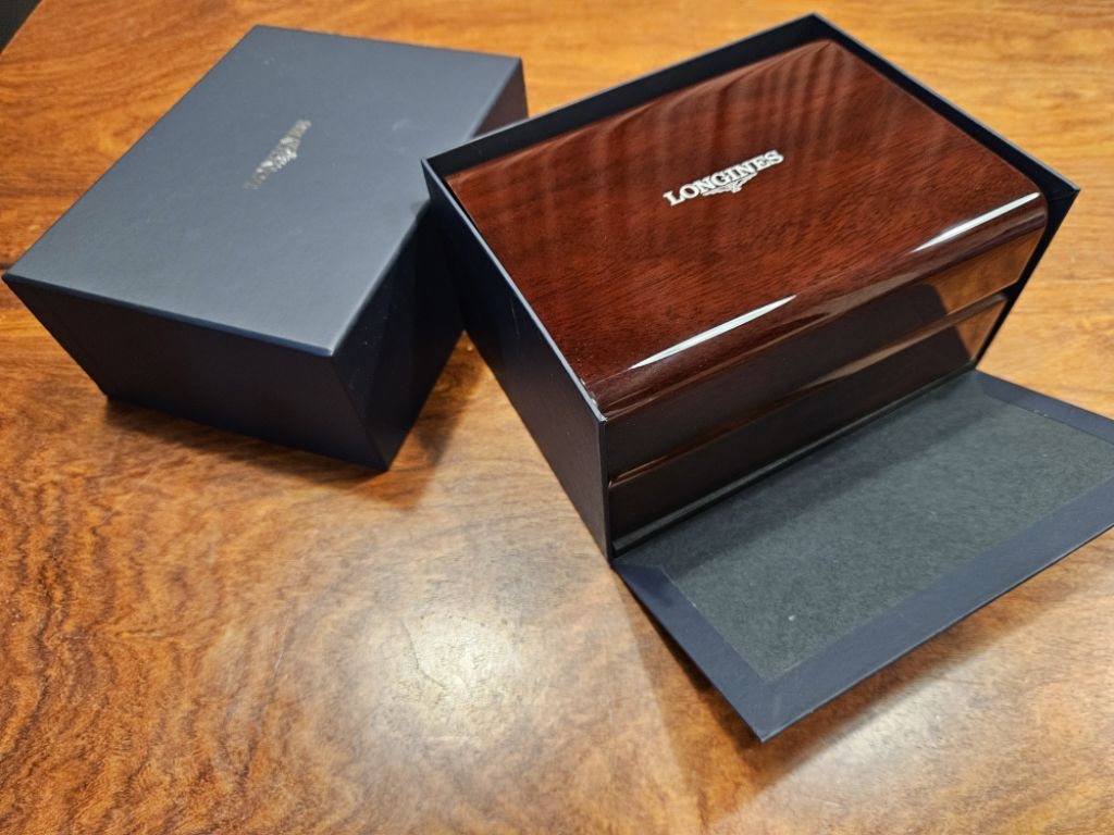 กล่องนาฬิกา Longines กล่องไม้แท้พร้อมหมอนรองนาฬิกาและสมุด Longines Wood ...