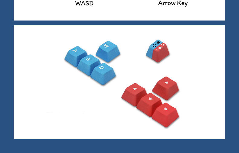 Custom Keycap ชุดคีย์แคป 9 ปุ่ม สีแดงน้ำเงิน ธีม Nintendo OEM Profile ...