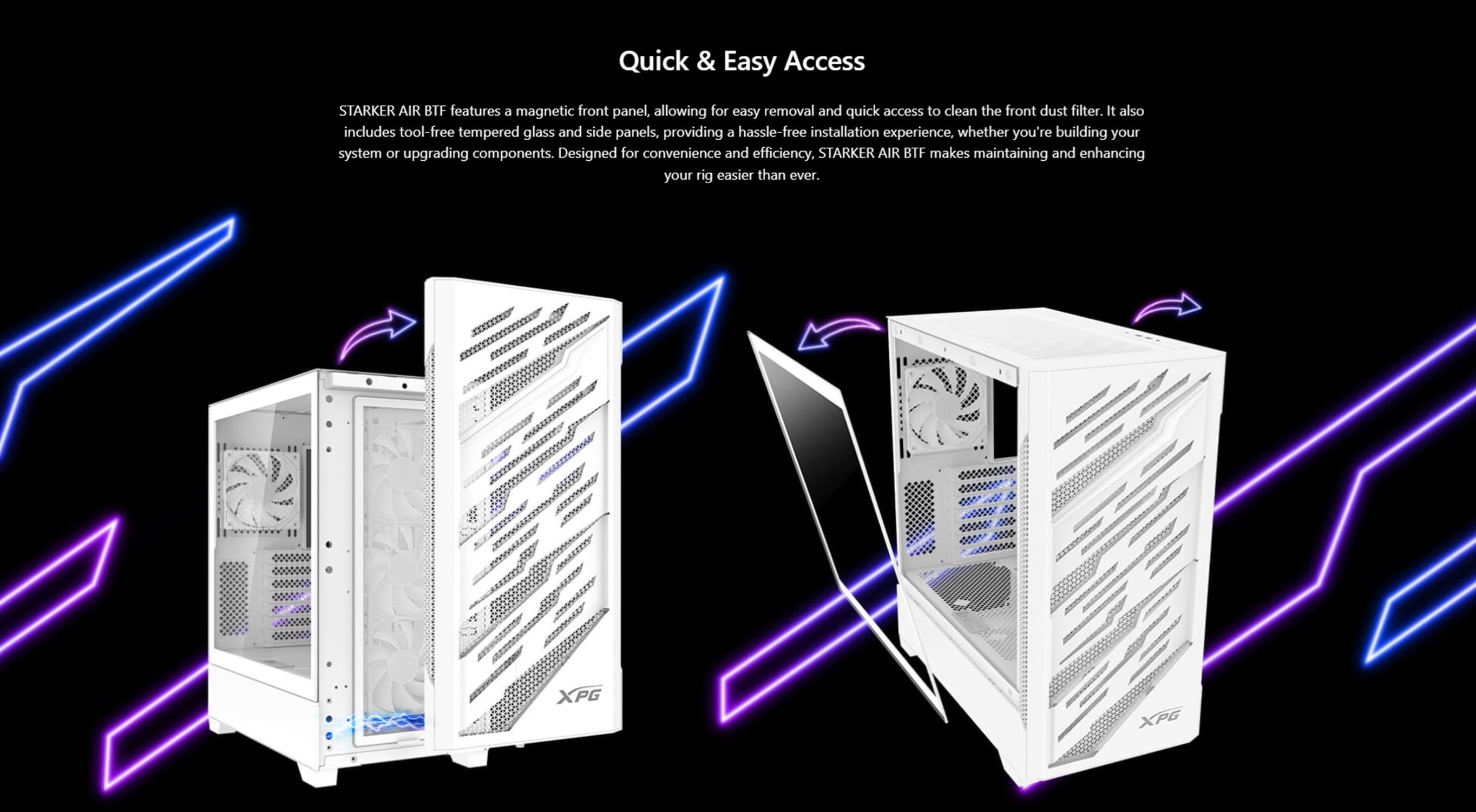 CASE (คอมพิวเตอร์) STARKER AIR BTF MID-TOWER CHASSIS BLACK / WHITE ...