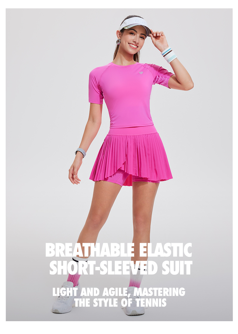 Cosleaf Sport Setกระโปรงเทนนิสสั่นมีซับในมีกระเป๋าเสื้อออกกำลังกายใส่ ...