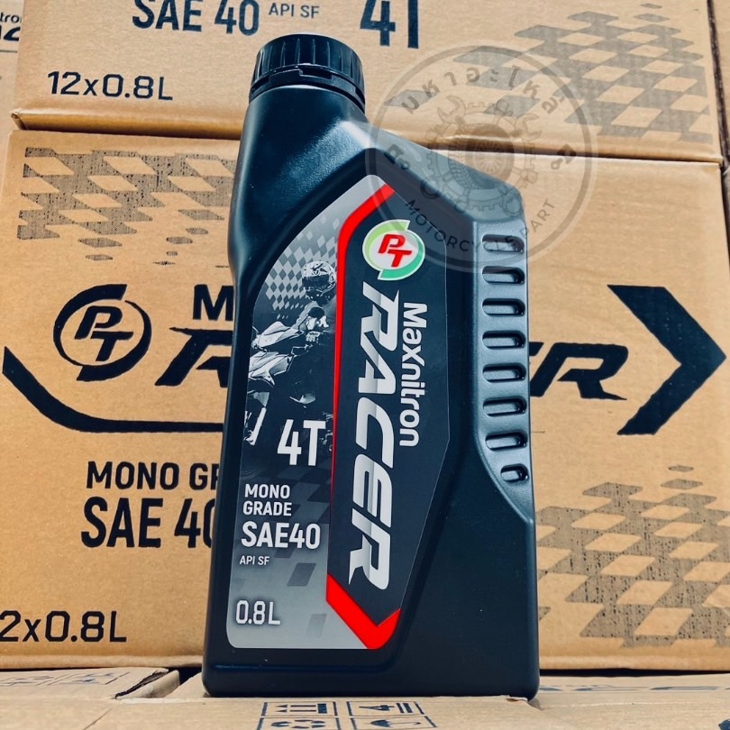 น้ำมันเครื่องPT RACER 4T SAE40 ขนาด0.8ลิตร (1ขวด) สำหรับรถมอเตอร์ไซค์4 ...