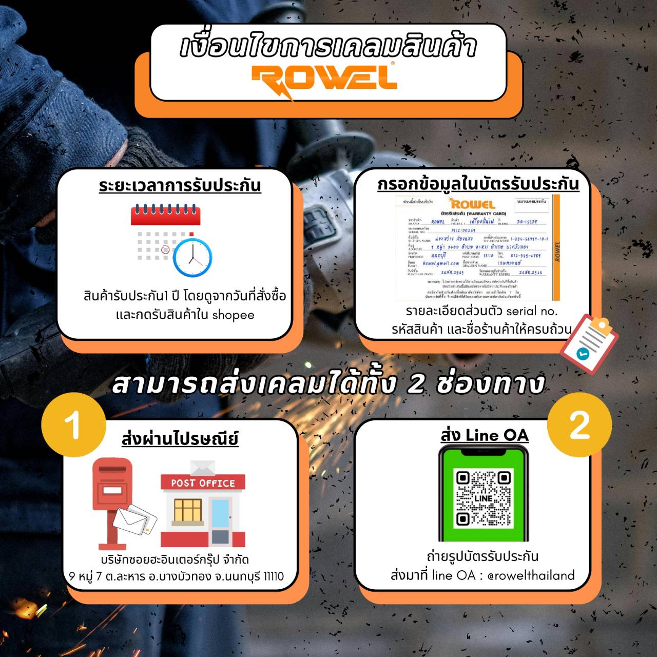 ROWEL เครื่องตัดไร้สาย รุ่น DCT100 ขนาด 4 นิ้ว 20V Brushless Motor ...