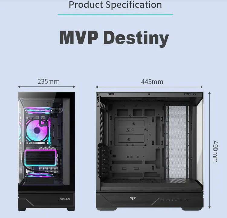 Huntkey MVP Destiny เคสคอม ATX ใส่พัดลม 10 ตัว รองรับ Type-C | แข็งแรง ...
