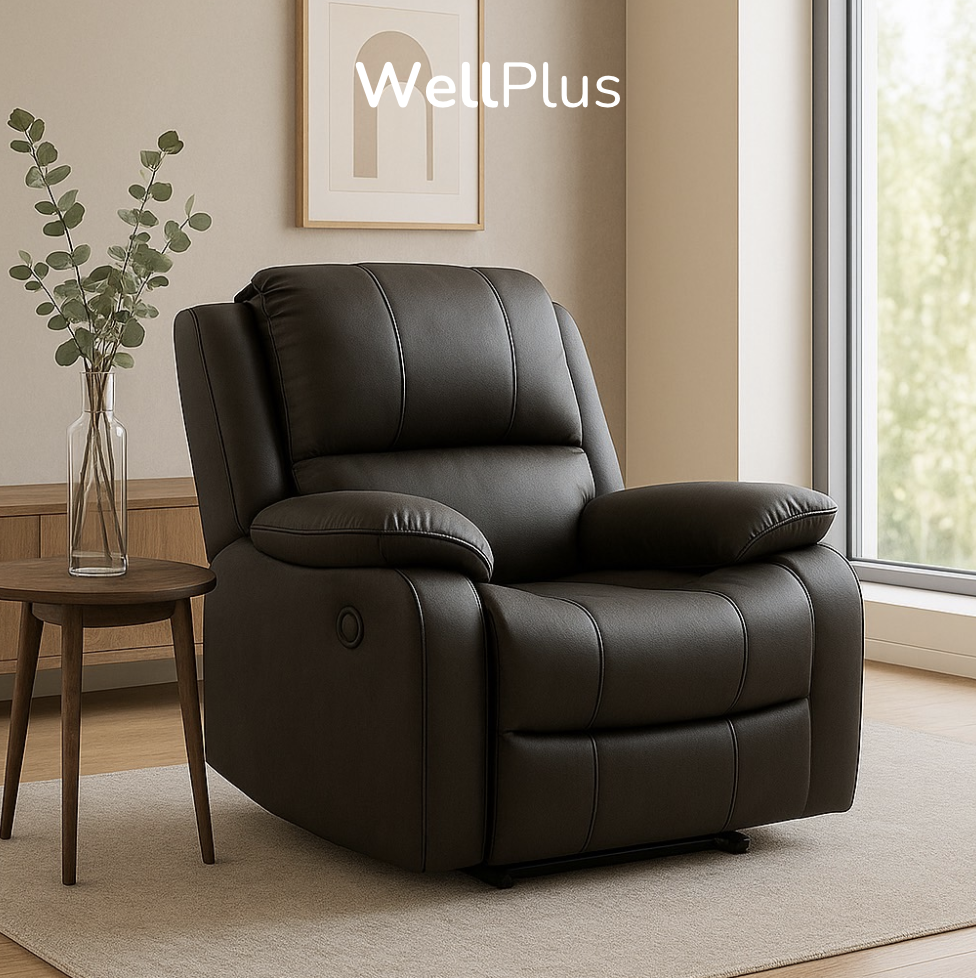 Wellplus เก้าอี้พักผ่อนรีไคเนอร์ หุ้มหนังสังเคราะห์ Recliner | Shopee Thailand