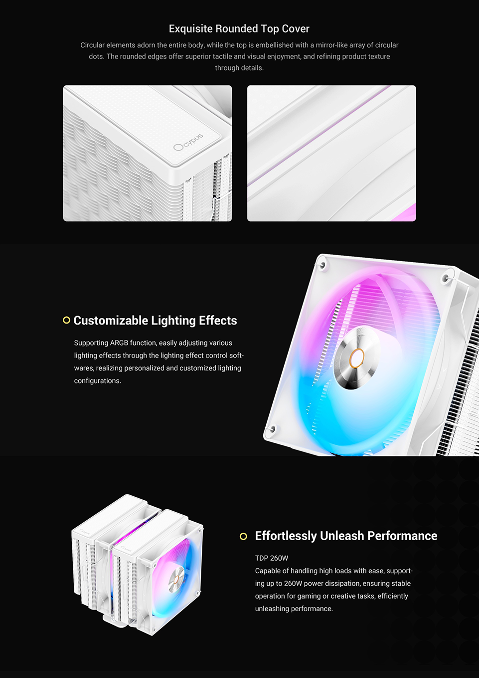OCYPUS DELTA A62 WHITE ARGB (CPU AIR COOLER / ชุดลมความร้อนซีพียู ...
