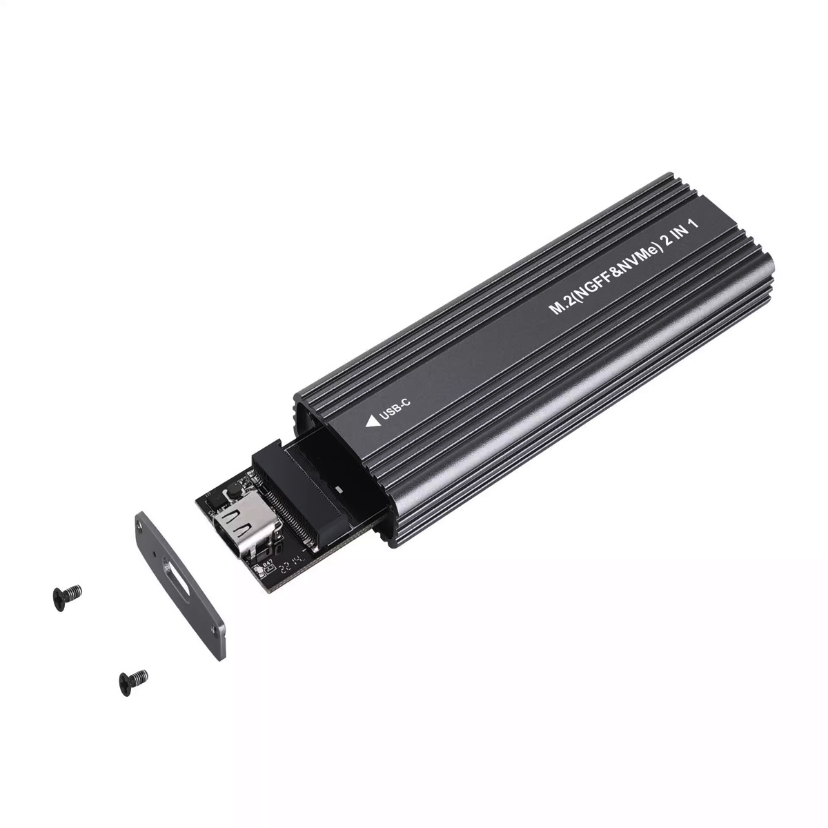 ELELAB กล่อง SSD ภายนอก M.2 10Gbps NVMe/SATA อะลูมิเนียม USB-C+สาย A+C รองรับ M Key/B&M Key 2230 ...