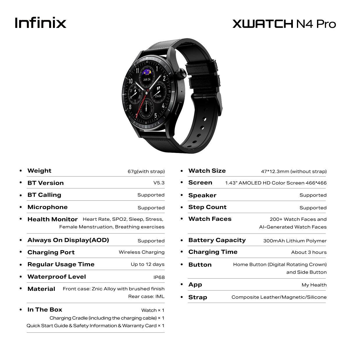 Infinix XWatch N4 Pro AI Smartwatch ประกันศูนย์ไทย 12 เดือน หน้าจอ ...