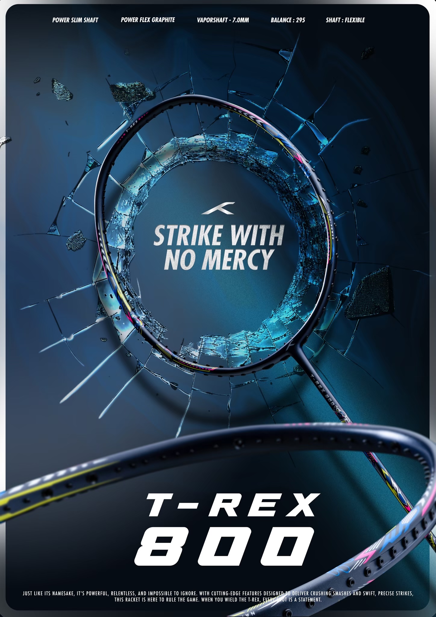 HUNDRED T-REX 800 ไม้แบดมินตัน แถม ถุง + กริป + เอ็น (ก่อนสั่งโปรดอ่าน ...