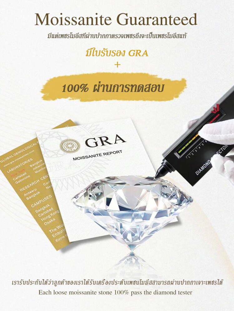 Vvi Moissanite Bracelet สร้อยข้อมือ เงินแท้บริสุทธิ์ S925 เพชรโมอีส ...