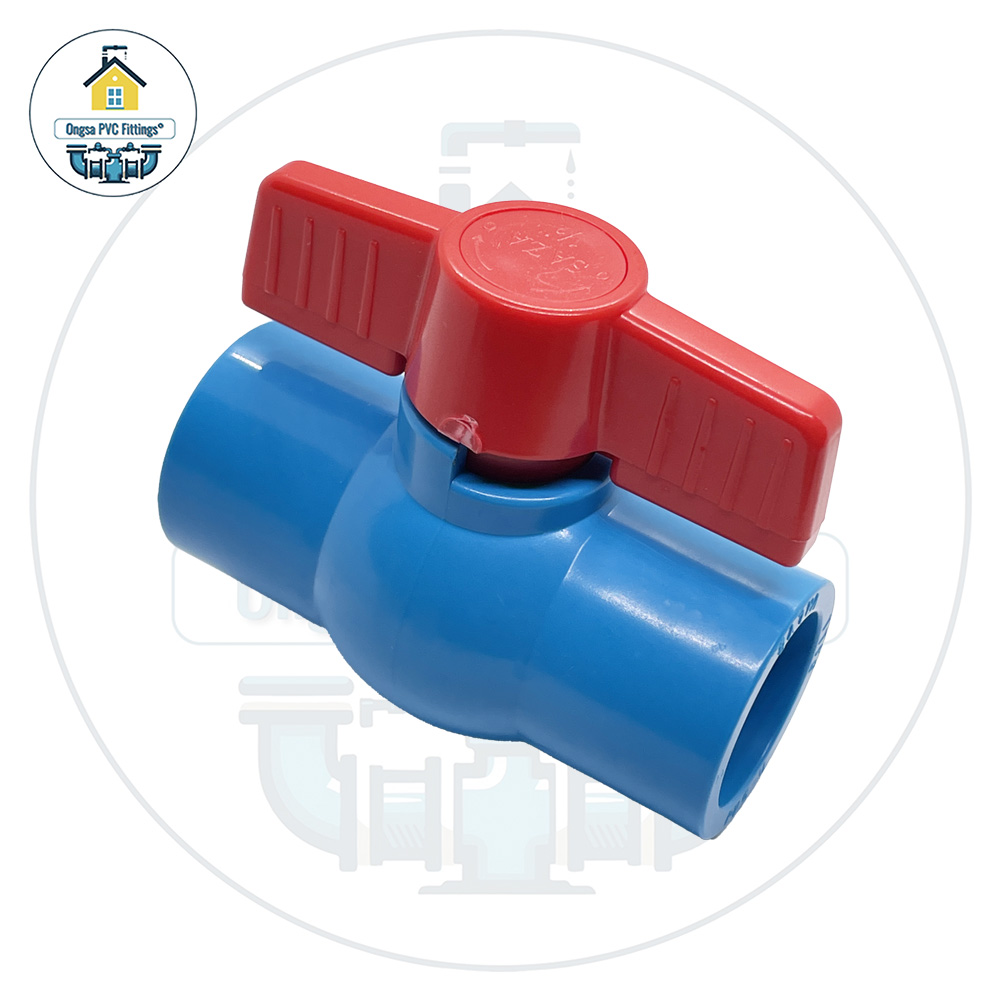 PVC บอลวาล์ว SAZA ขนาด 1/2 นิ้ว หรือ 4 หุน ประตูน้ำ วาล์วน้ำ ใช้สวมท่อ ...