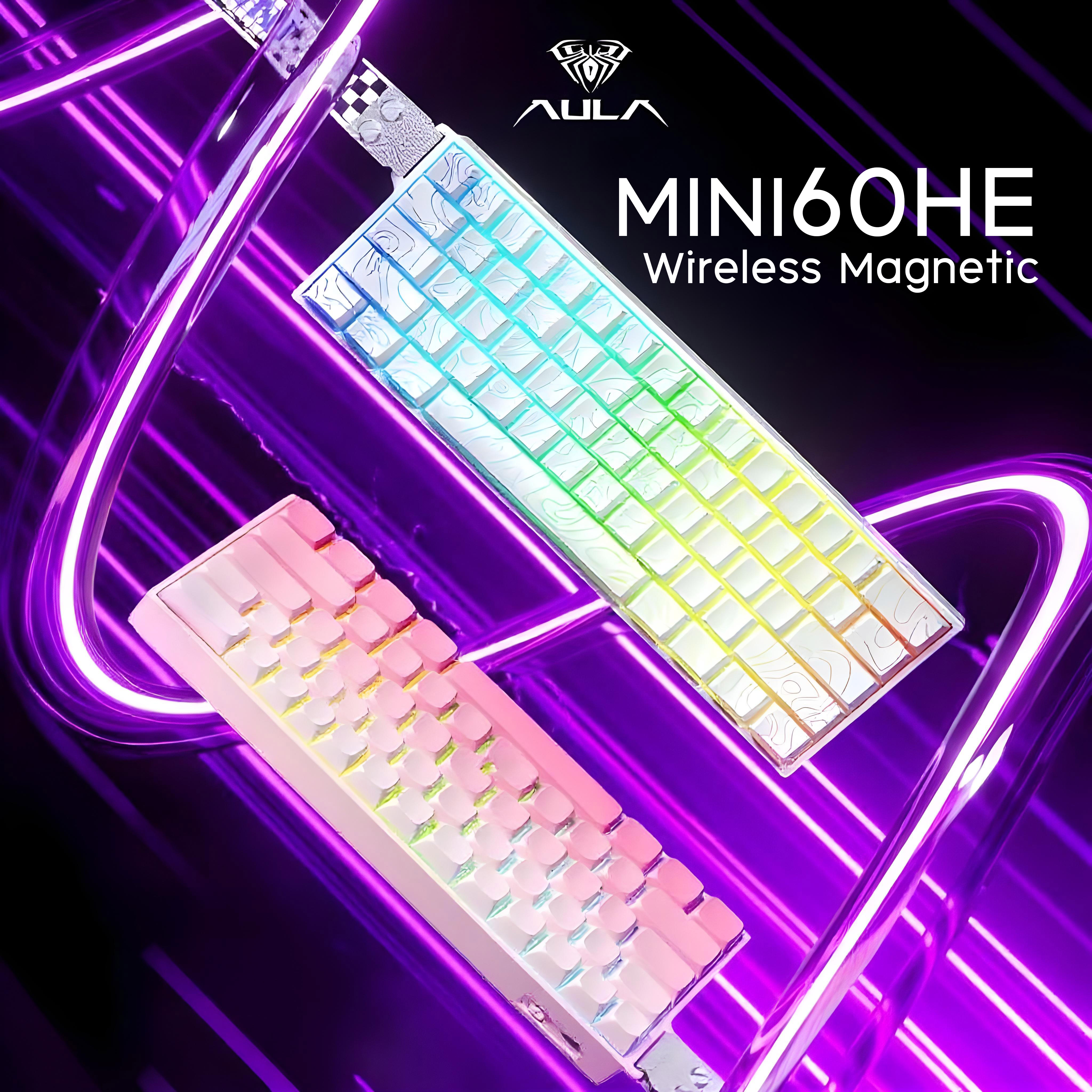 คีย์บอร์ด HE ไร้สาย - AULA MINI60HE - Rapid Trigger Wireless Keyboard Magnetic Switch คีย์อังกฤษ ...