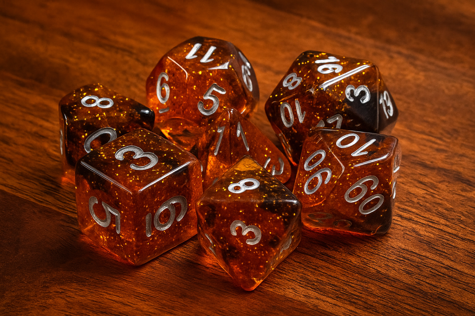 BROWN AMBER Dice Set of 7 | ลูกเต๋า Dice For DnD D&D MTG RPG TRPG เกม ...