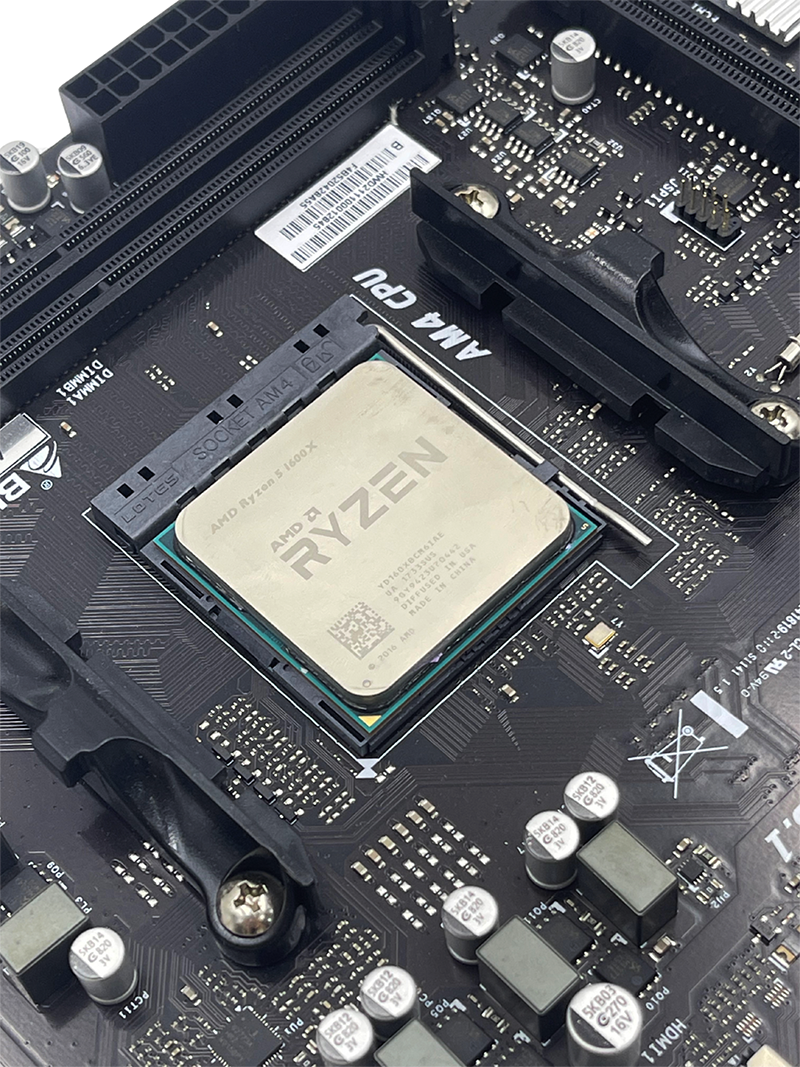 มือสอง ชุด AMD R5 1600X Core 6 Threads 12 พร้อมบอร์ด Biostar A320MH ...