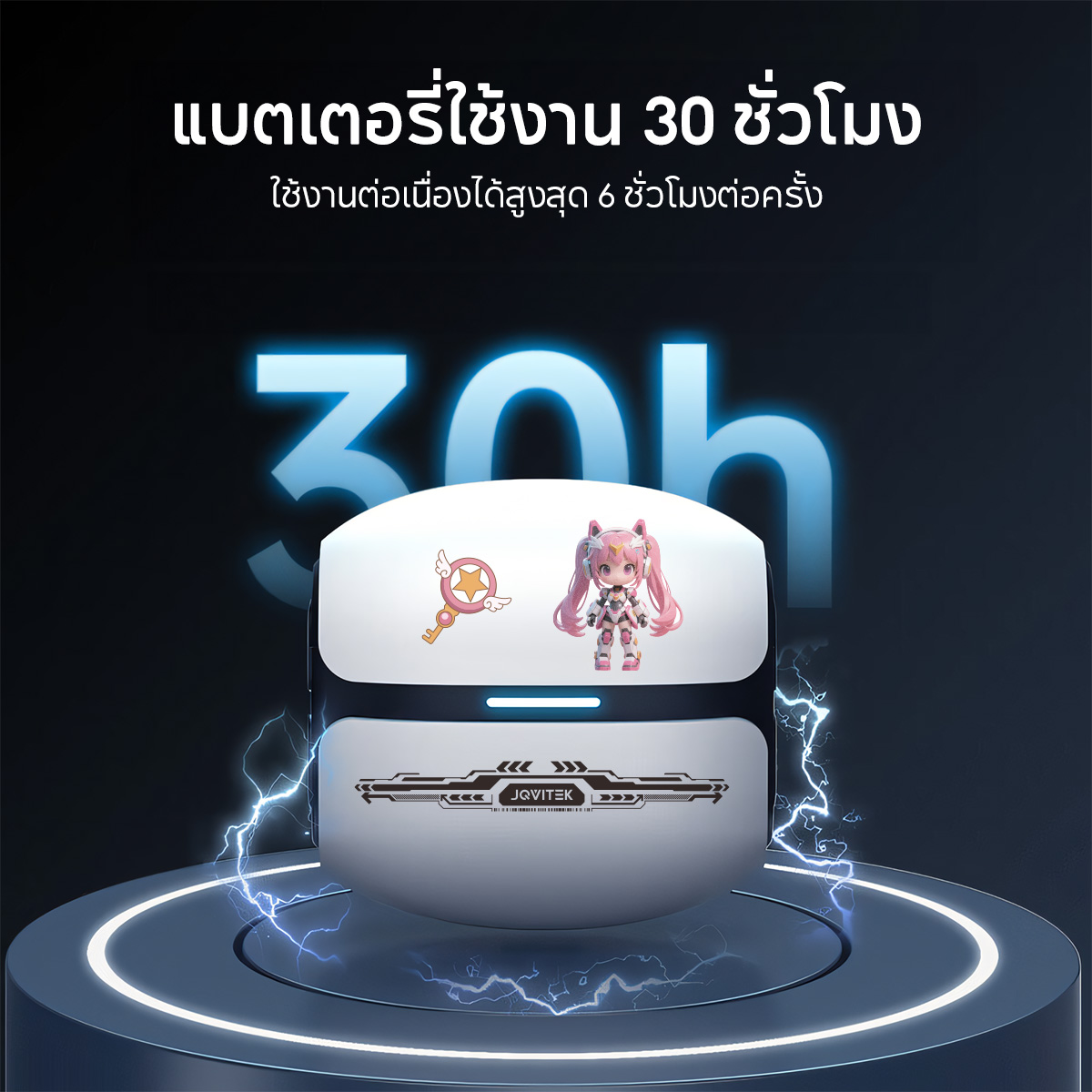 JOQVII หูฟังบลูทูธ Bluetooth Headset TWS ดีเลย์ 40ms บลูทูธ 5.4 ไดรเวอร์ 13mm แบบในหู GM09 ...