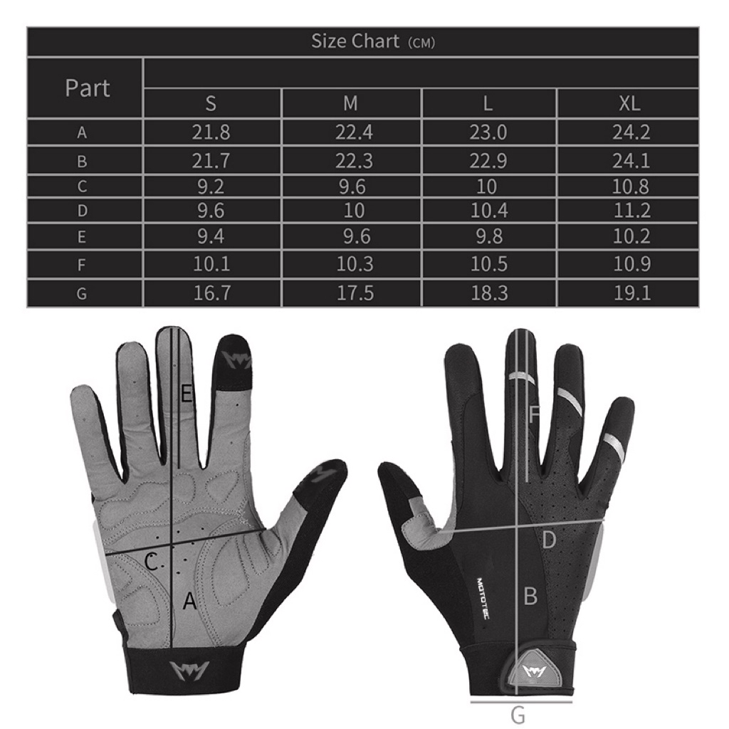 MOTOTEC MT-RG02 ถุงมือขี่มอเตอร์ไซค์ถุงมือปั่นจักรยานเต็มนิ้ว เบาสบาย ...