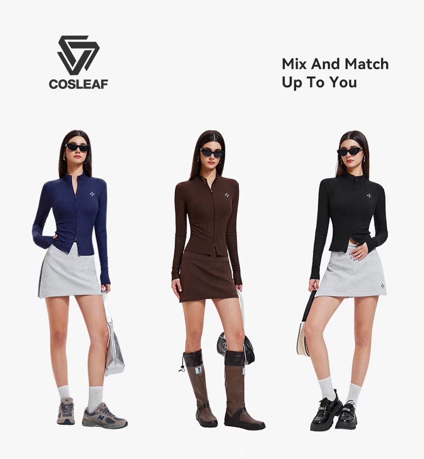 Cosleaf Women's Golf Set Lyocell fiber ชุดเสื้อแจ็คเก็ตซิปสองทางสำหรับ ...