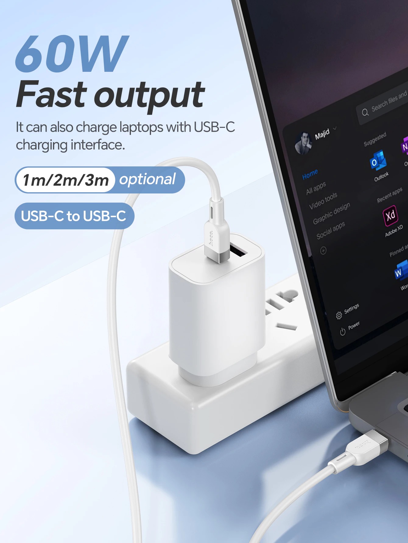 Hoco X109 สายชาร์จเร็ว 60W TYPE-C to TYPE-C QC3.0 สายซิลิโคน ความยาว 1 ...