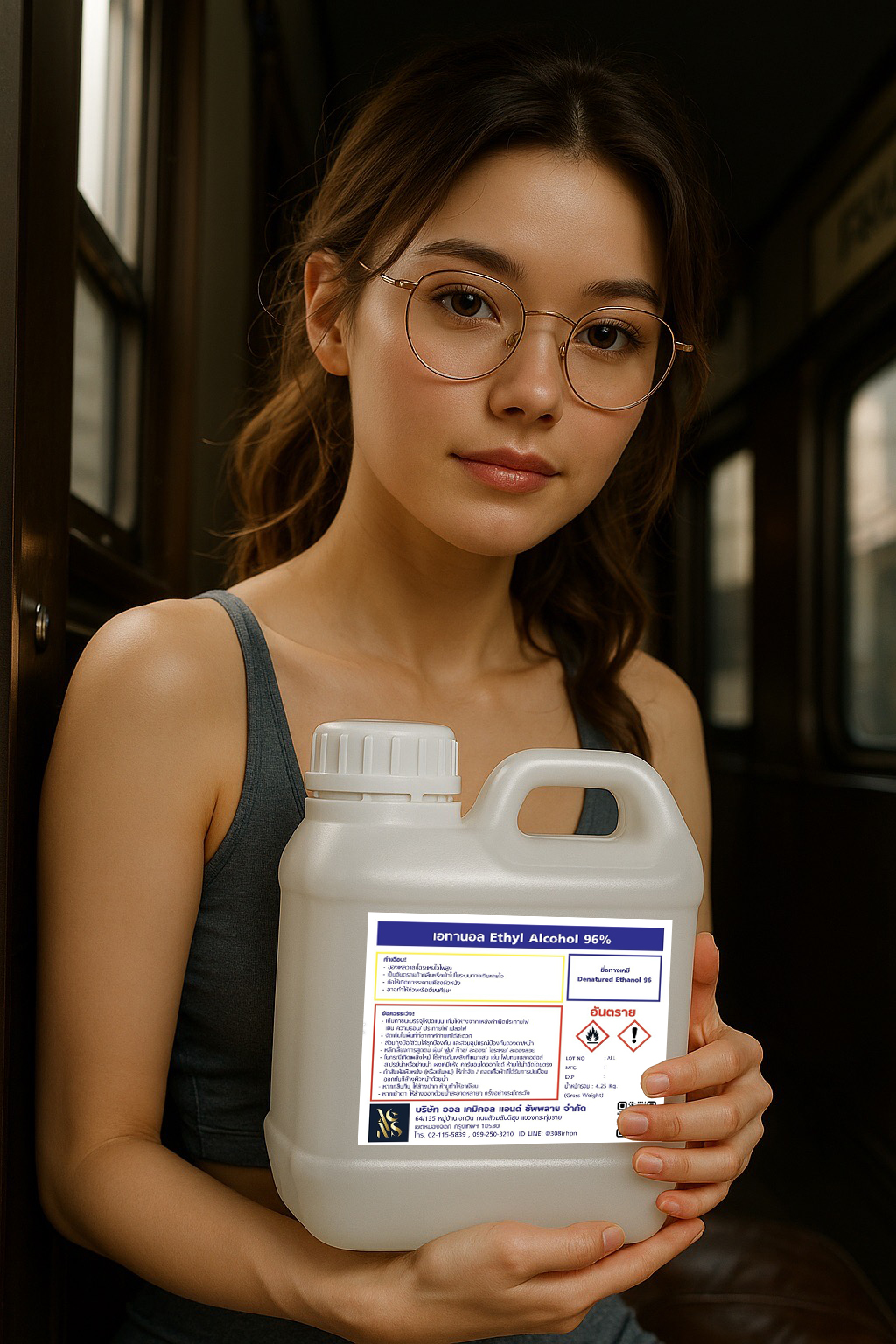5L.แอลกอฮอล์ 96% (Ethanol 96%non-foodgrae)ขนาด5ลิตร เกรดน้ำหอม ...