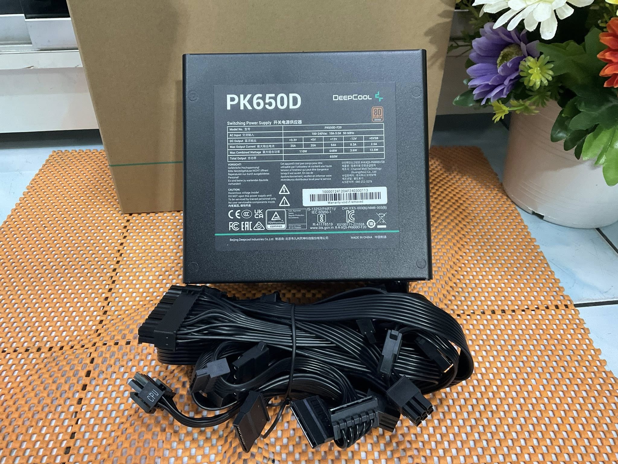 POWER SUPPLY (อุปกรณ์จ่ายไฟ) DEEPCOOL PK650D - 650W 80 PLUS BRONZE ...