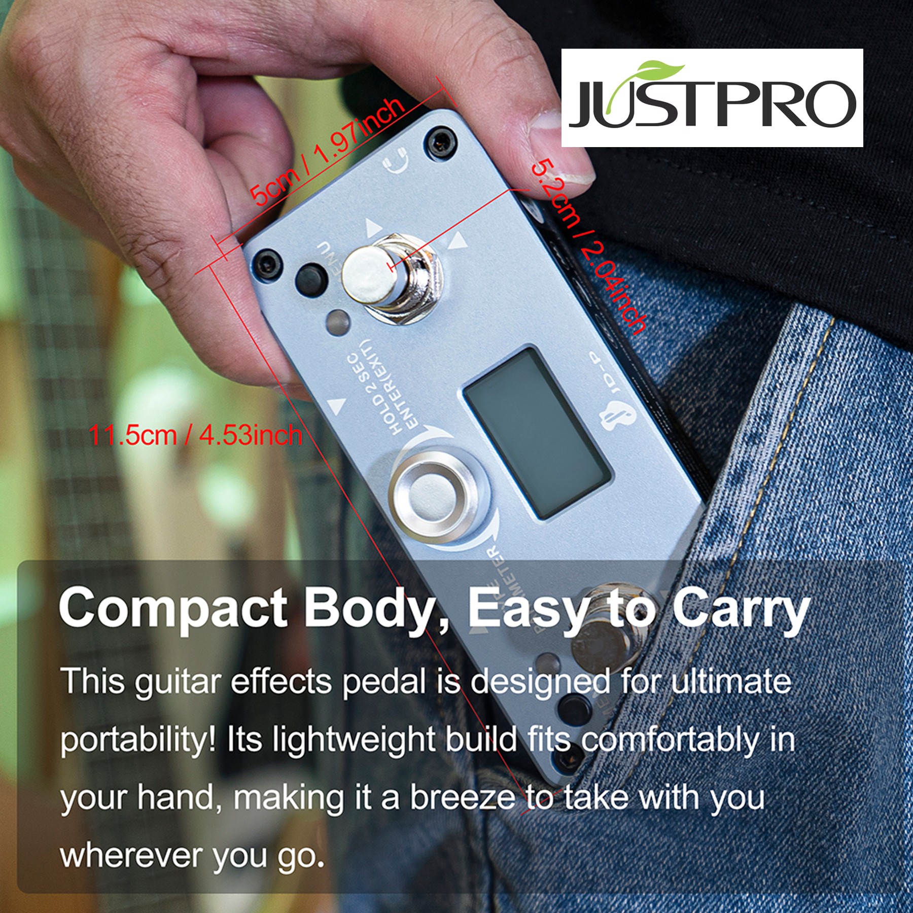 Justpro JD-P มัลติเอฟเฟคเอฟ เฟคกีตาร์ Pocket Multi-Effect Pedal,Wah/Vibrato/overdrive etc 15 ...