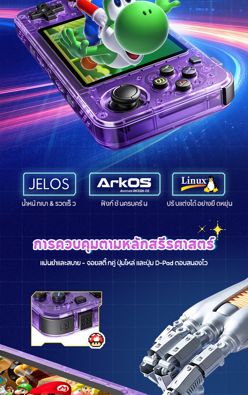 R36H ใหม่เกมพกพา 128G เกมบอย gameboy psp ของเล่น game console Retro เกม ...