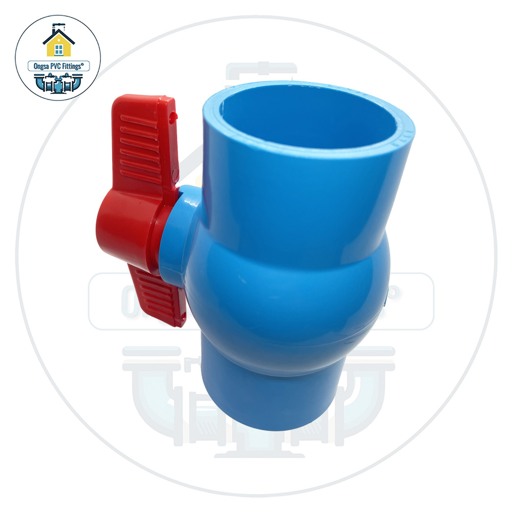 PVC บอลวาล์ว SAZA ขนาด 2 นิ้ว ใช้สวมท่อ PVC ฟ้า มาตรฐานทั่วไป พร้อมส่ง ...