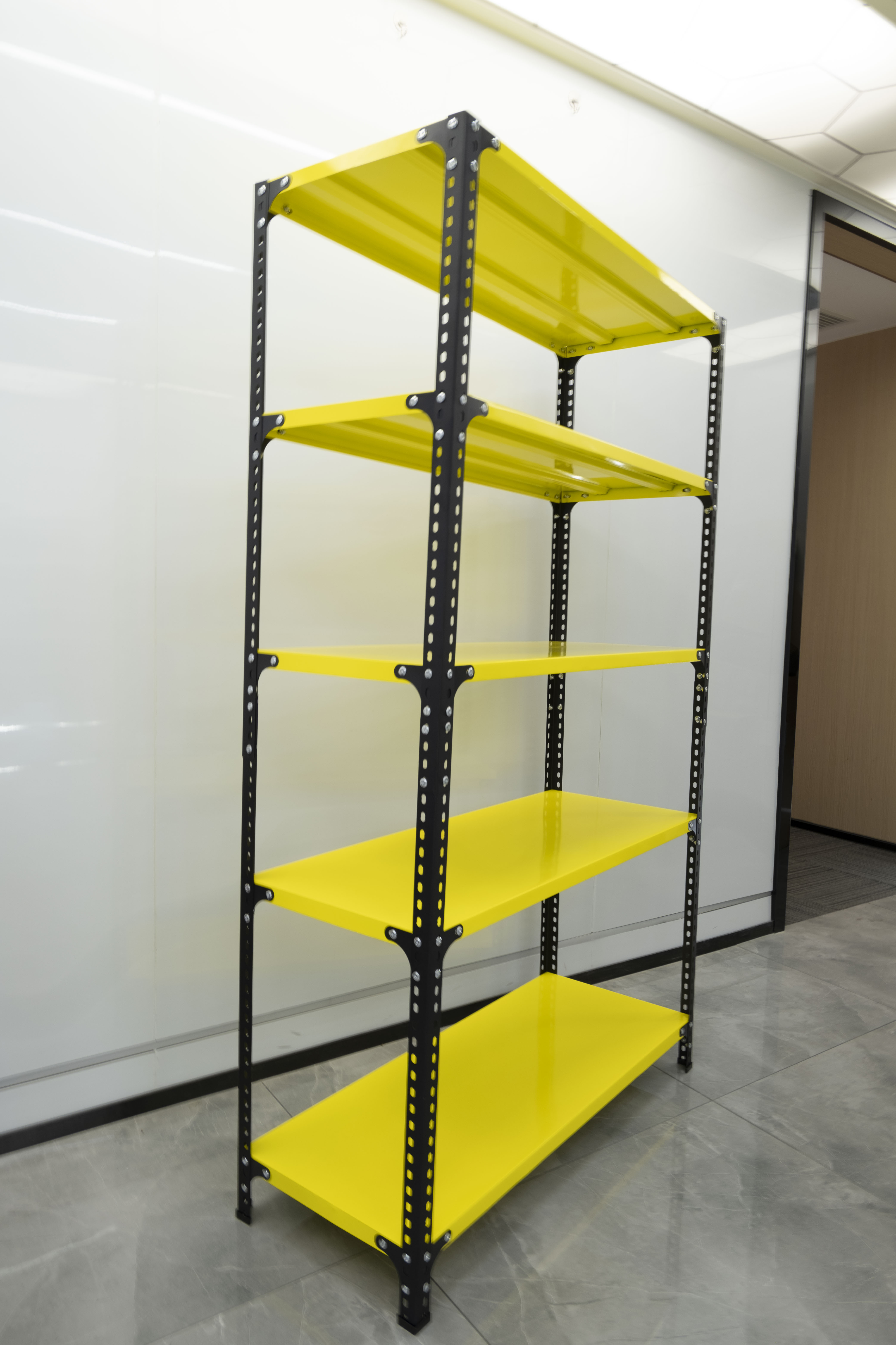 ESShelf ชั้นวางของ 5ชั้น สูง 180cm สีเหลือง แข็งแรง ทนทาน เหล็กแข็งแรง ...