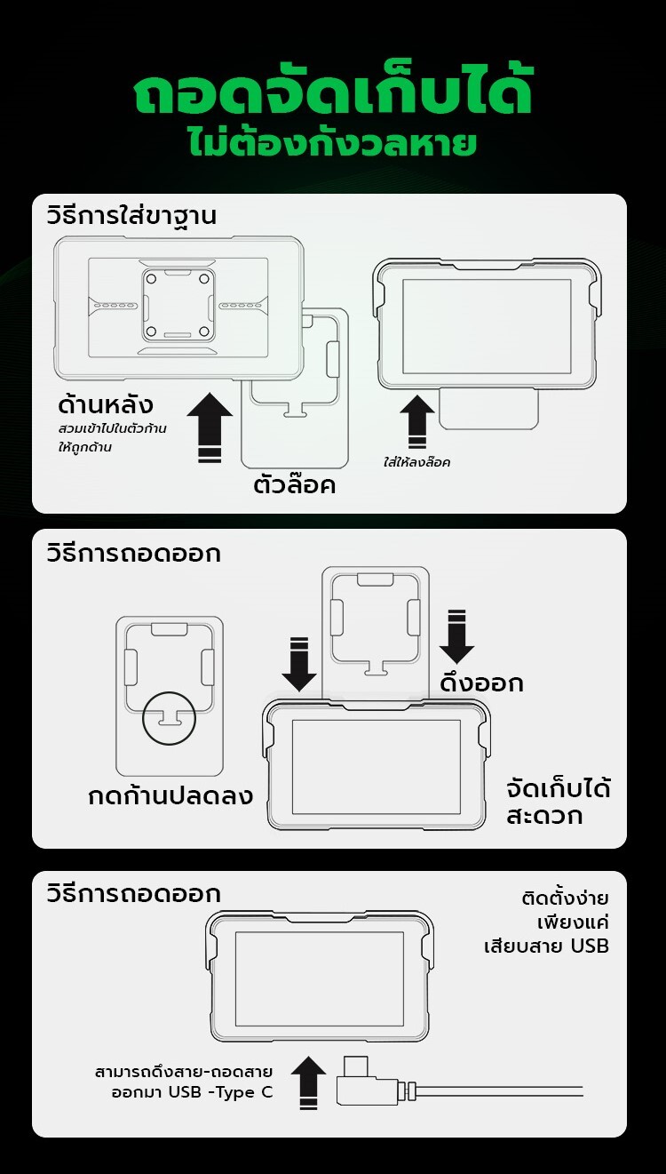 จอGPS Motovision รุ่น N1GO รองรับ Apple CarPlay / Android Auto เชื่อม ...