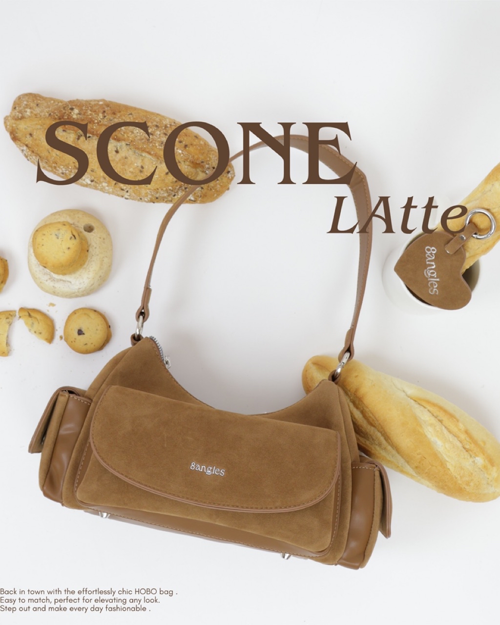 8anglesshop - รุ่น Scone hobo bag ขนาด11นิ้ว ( มีสายสั้น+ยาว ) E007 ...