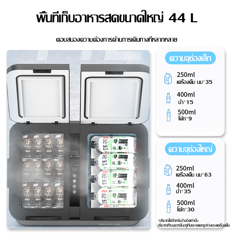 Midea car refrigerator ตู้เย็นขนาดเล็ก33/44L 12V/24V/220V ตู้เย็นพกพา ...