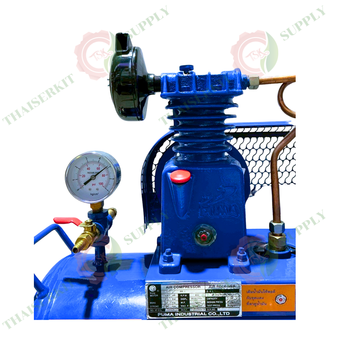 PUMA ปั๊มลมสายพาน รุ่น PP1-PPM220V 1HP 220V. ถัง 36 ลิตร ของแท้ 100% พร้อมส่ง | Shopee Thailand