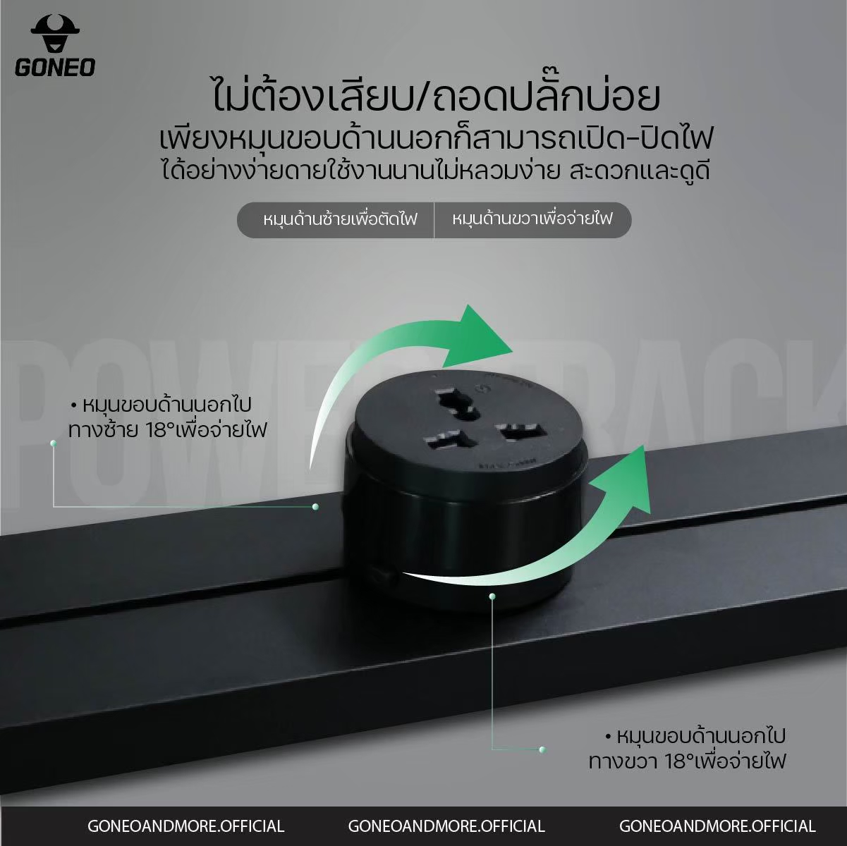 GONEO เต้ารับสากล เต้ารับ USB สำหรับรางปลั๊กไฟ Power Track รุ่น GS30N ...